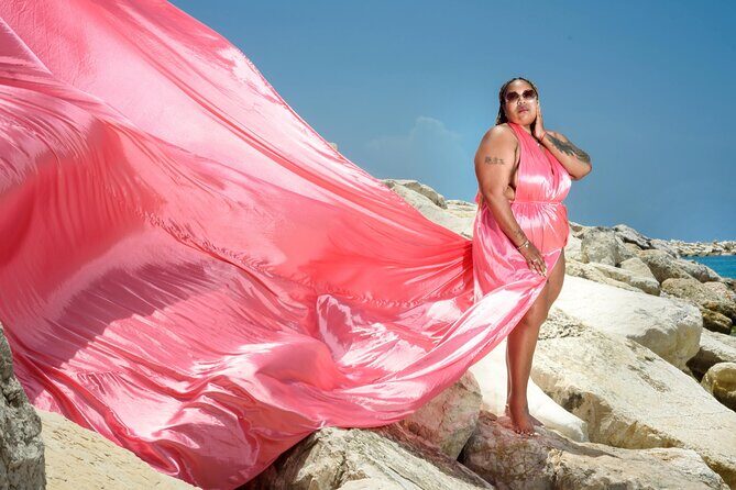 Flying Dress Photoshoot at Doctors Cave Beach Montego Bay Jamaica - The Sum Up
