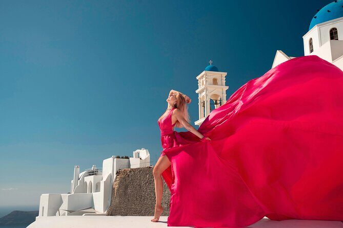 Flying Dress Photoshoot in Santorini - Key Points