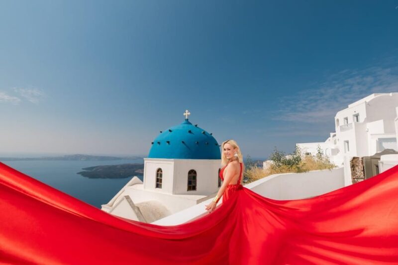 Flying dress Photoshoot in Santorini with Hotel Pickup - A Closer Look at the Experience in Santorini