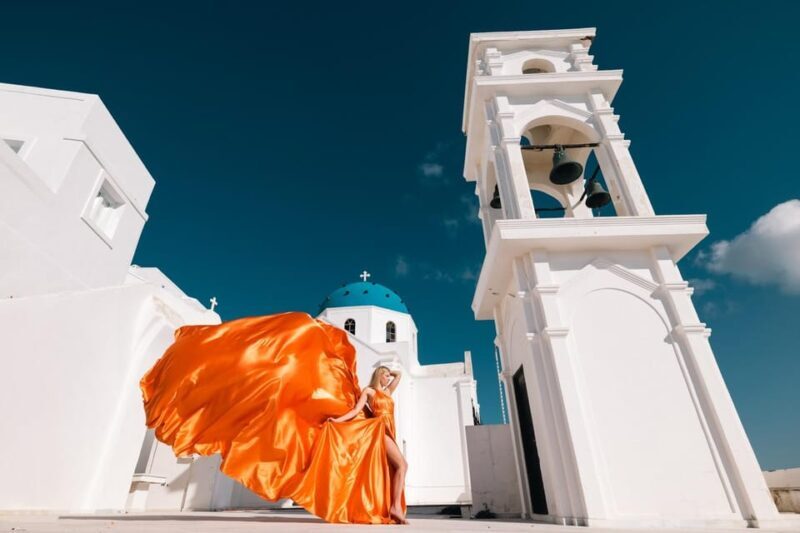 Flying dress Photoshoot in Santorini with Hotel Pickup - Frequently Asked Questions
