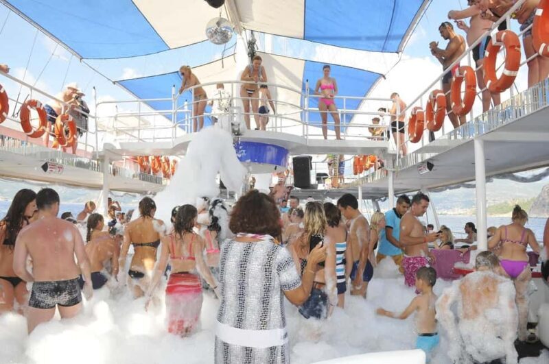 From Alanya & Side: Party Boat Tour with Foam Party, Music - The Sum Up