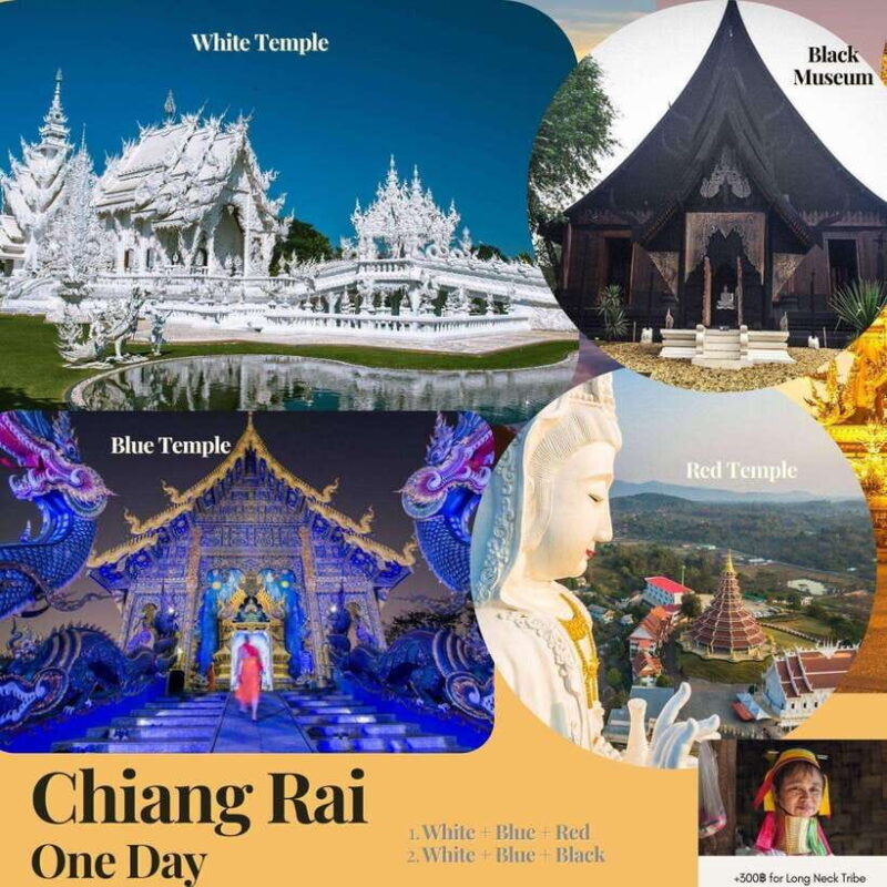 From CM: Chiang Rai White, Blue, Red/Black Temple with Lunch - An In-Depth Look at the Itinerary