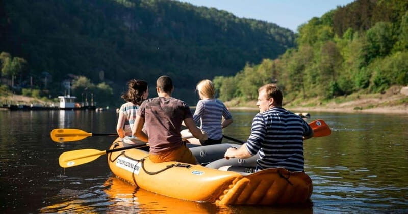 From Dín: Rafting Tour to Schmilka - A Self-Guided Rafting Adventure with Stunning Views of Bohemian Switzerland