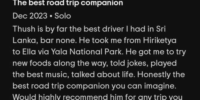 From Ella: Drop to Tangalle/Mirissa/Galle & Udawalawe Safari - Transportation and Drop-Off Details