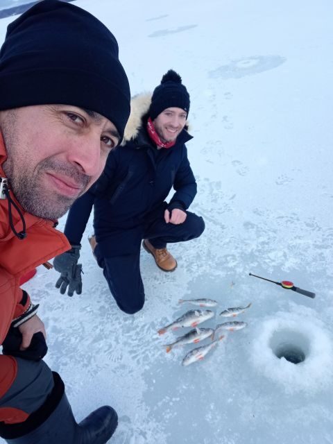 From Helsinki: Bodom Lake Ice Fishing with Food & Drinks - A Genuine Finnish Winter Experience: Bodom Lake Ice Fishing with Food & Drinks
