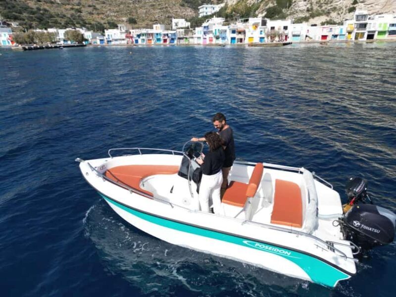 From Milos: Rent a Boat with guide to Kleftiko - Key Points