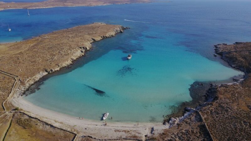 From Ornos: Private Cruise Mykonos to Delos & Rhenia Island - An Authentic Greek Island Experience in Compact Form