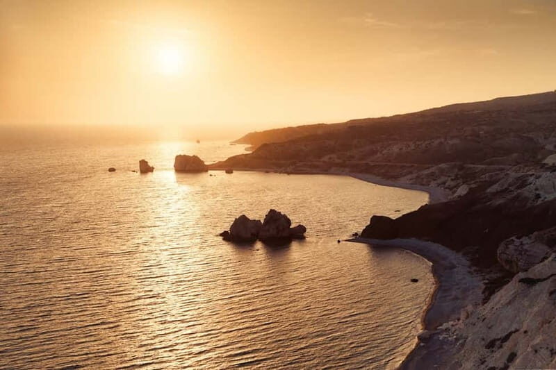From Paphos: Sunset Drink at Aphrodite's Rock & Folk Dinner - Key Points