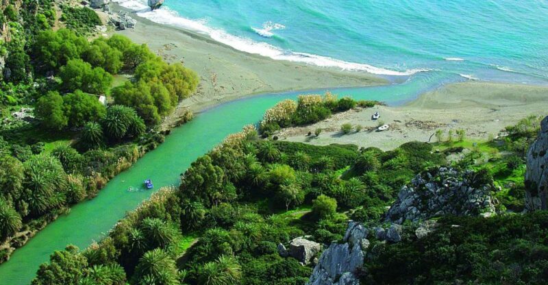 From Rethymno: Kourtaliotiko, Preveli Palm Beach, & Damnoni - Key Points