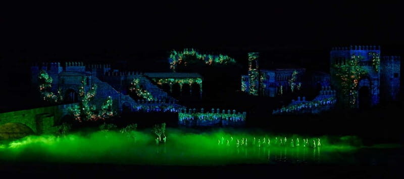 From Toledo: Entrance to Puy du Fou España & Sueño de Toledo - The Nighttime Show: Sueño de Toledo