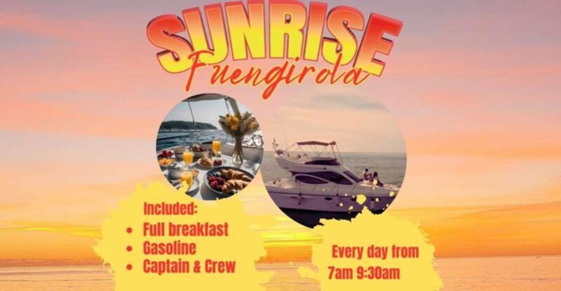 Fuengirola: Sunrise Boat Tour with breakfast and drinks - Key Points
