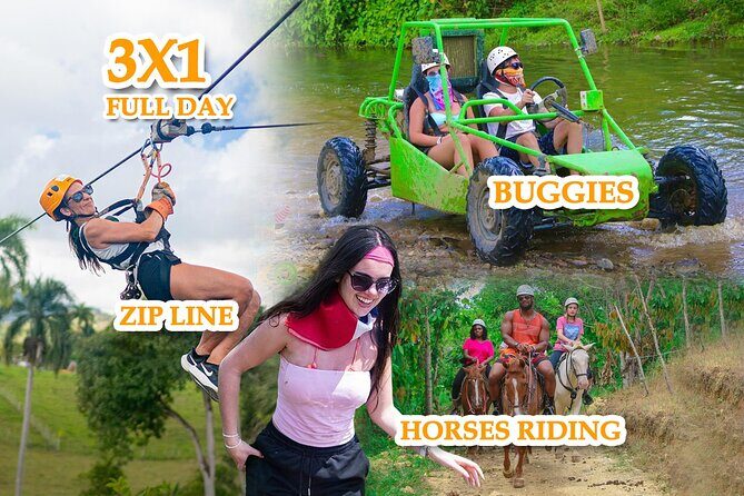 Full Pack Buggies + Horses + Zip Line + Food in Punta Cana - Key Points