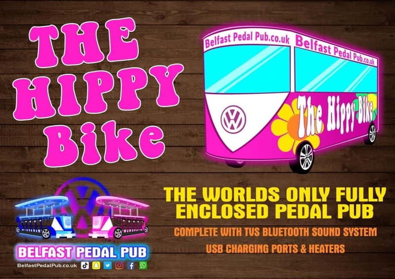 Fully Enclosed Pink Party Bike around Belfast - What is the Pink Party Bike?