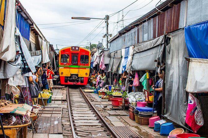 Glamping in Kanchanaburi and Erawan Falls 2 days/1 night - Mae Klong: The Railway Market