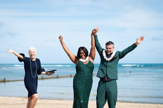 Golden Hour Wedding Honolulu Officiant, Lei for 2 and Pro Photos - Who Will Love This Experience?