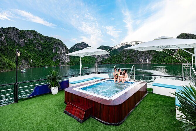 Halong Bay 5 Star Cruises with Buffet, Sunset Party and Jacuzzi - Key Points