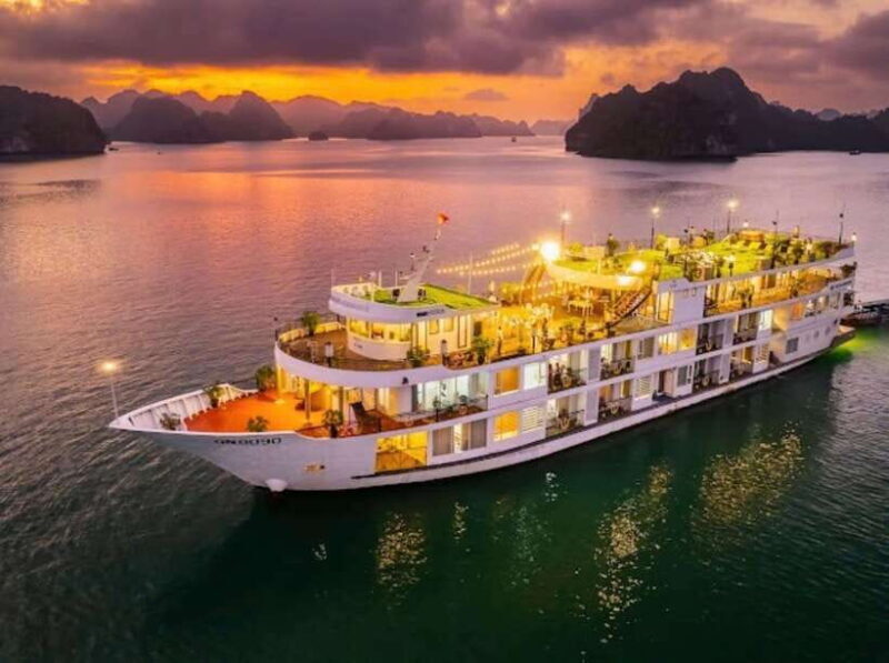 Hanoi: Ha long 2D 1N cruises: bancony, beach, meals, caves - Key Points