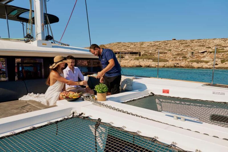 Heraklion: Dia Catamaran with Chef Dinner, Open Bar & Sunset - A Relaxed Day at Sea: The Experience Unwrapped