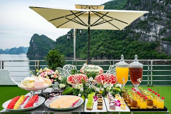 Hercules Premium Cruise Scenic Halong Bay Tour with Buffet Lunch - Hang Luon Cave and Water Activities