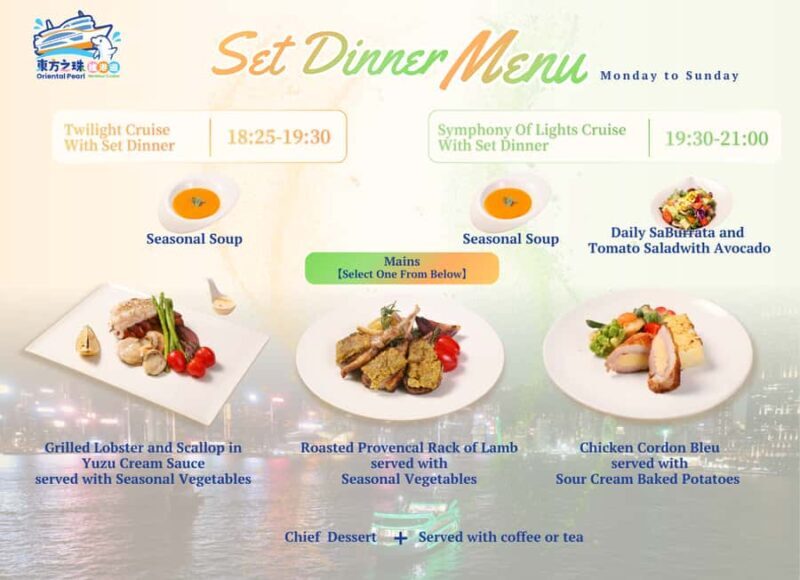 Hong Kong: Twilight or Symphony of Lights Cruise with Dinner - Key Points