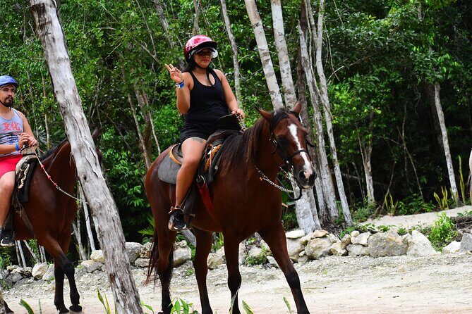 Horseback Riding, ATV (shared), Cenote & Zipline Combo 4X1 from Playa del Carmen - Key Points