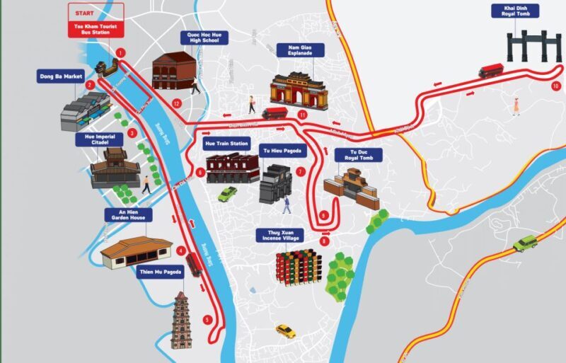 Hue: City Sightseeing Hop-On Hop-Off Bus Tour - A Deep Dive into the Itinerary and Stops