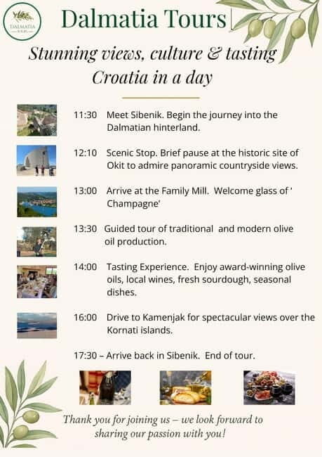 ibenik: Croatia in a Day, Vistas, History, Olive Oil, Wine - Overview of the Experience