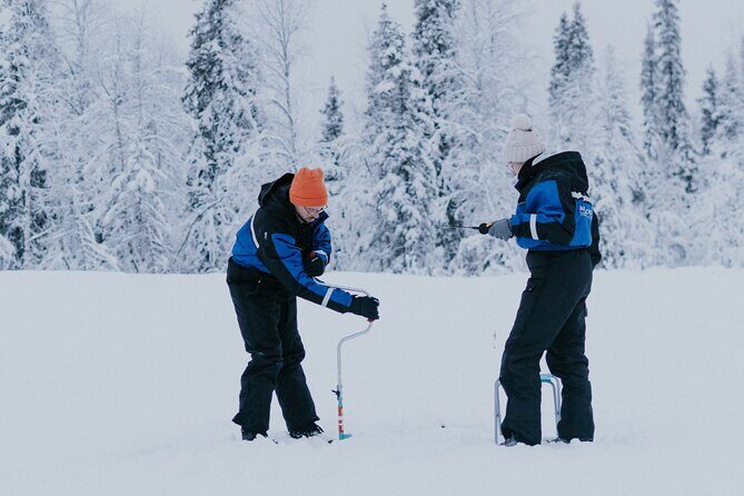 Ice Fishing by Snowmobile in Levi - Key Points