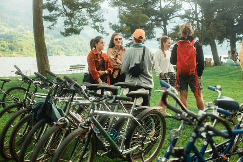 Interlaken: Lake Thun Sunset Social Bike Tour with Sundowner - Continuing Through Woodlands and Along Lombach River
