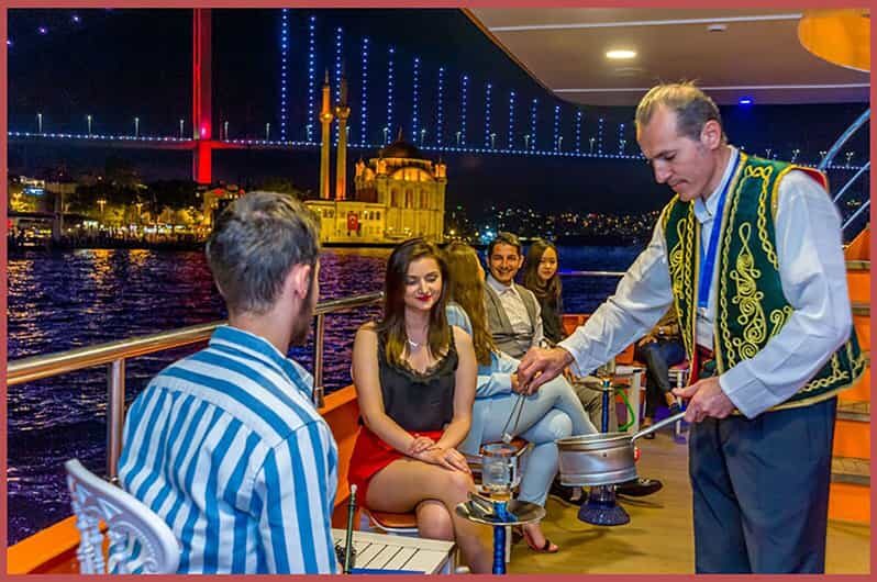 Istanbul: Bosphorus Night Dinner Cruise with Private Table - Entertainment and Atmosphere