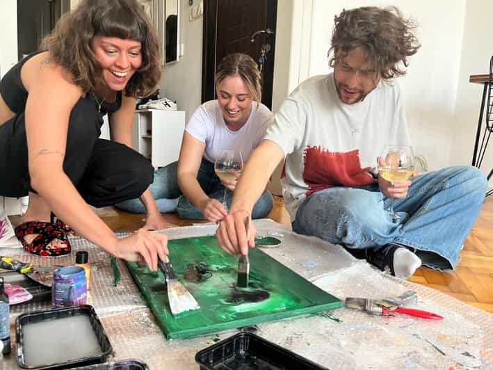 Istanbul: Wine and Paint Workshop with Turkish Fabrics - A Closer Look at the Experience