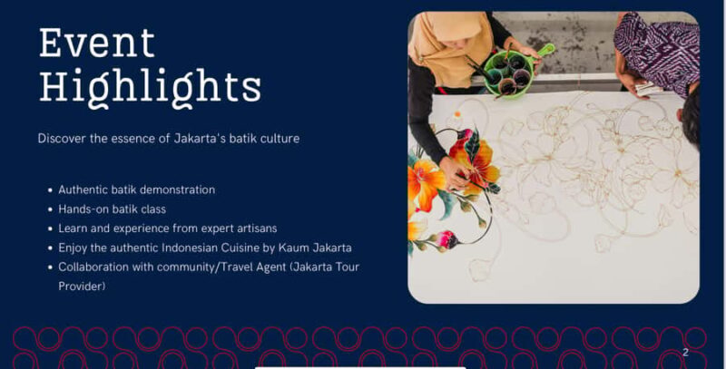 Jakarta: Batik Workshop with Local Designer - Key Points