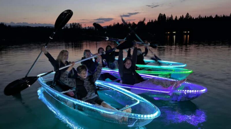 LED Illuminated Sunset Clear Kayak Tour //Kalispell, MT// - Key Points