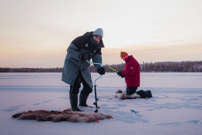 Levi Ice Fishing Experience in the Wild with Campfire Treats - An Authentic Arctic Experience