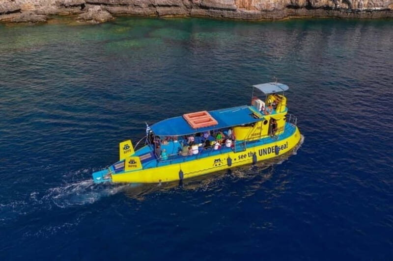Lindos: 3Hour Hippo Submarine with Swim Stop at Navarone Bay - Key Points
