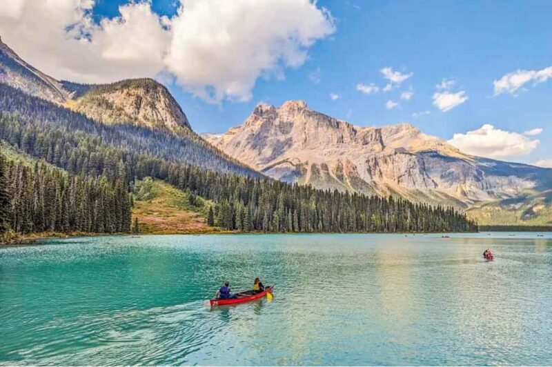 Louise, Moraine/Bow, Emerald, Peyto- 4 Lake Tour - Emerald Lake: A Serene Working Marvel