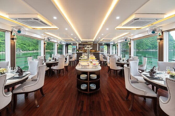 Luxury Halong Bay Day Cruise: Buffet Lunch & Limousine Transfer - Sunset Party and Return