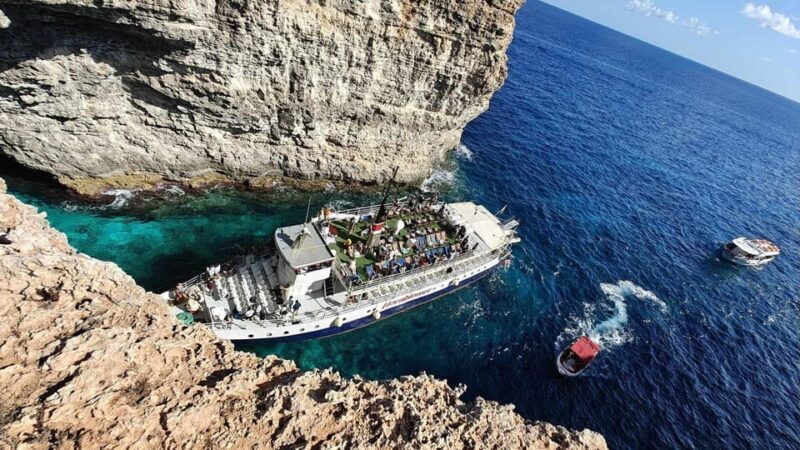 Malta: Gozo, Comino, Blue & Crystal Lagoon, & Caves Cruise - The Return Journey: Sea Caves & St. Mary’s Tower