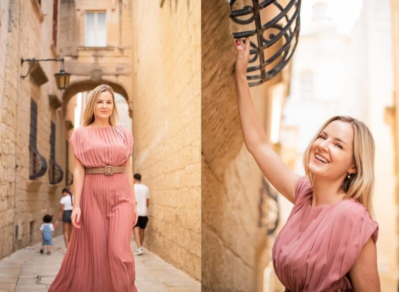 Mdina Professional Photoshoot 45 min over 70 digital Photos - The Value of the Experience