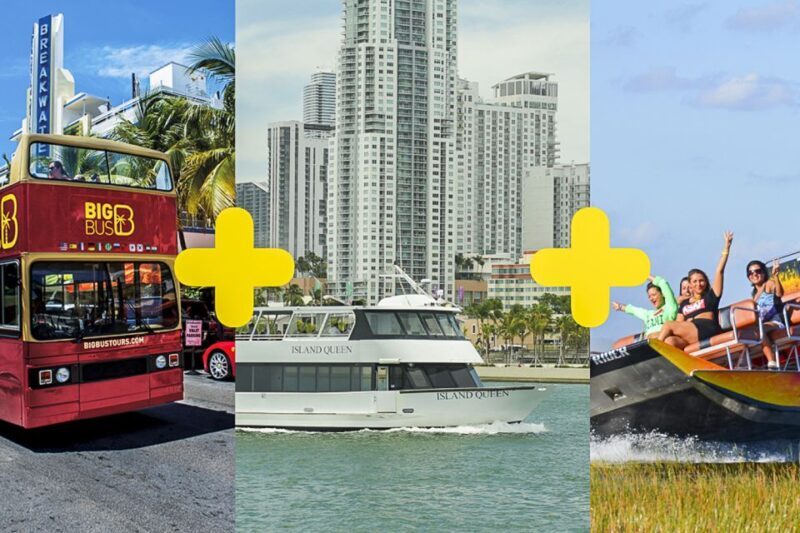 Miami: Everglades Experience, Bay Cruise & Open-top Bus Tour - Key Points