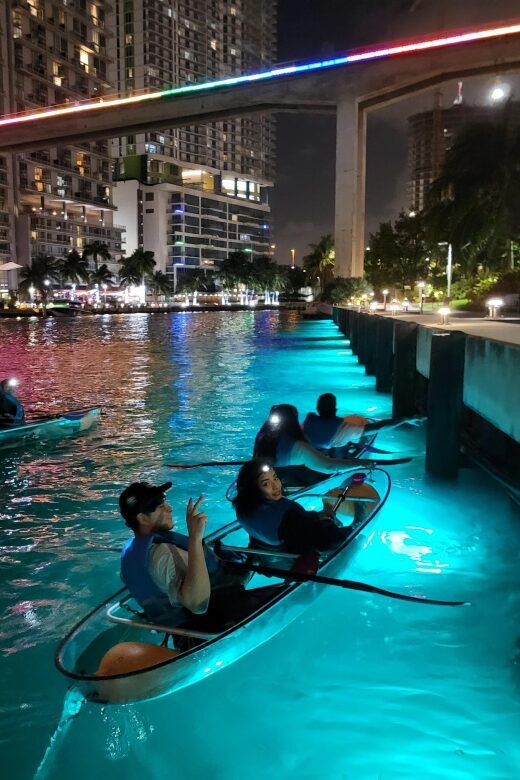 Miami: Guided LED-Lit Kayak Night Tour with Drinks - Itinerary Breakdown: What Youll Experience