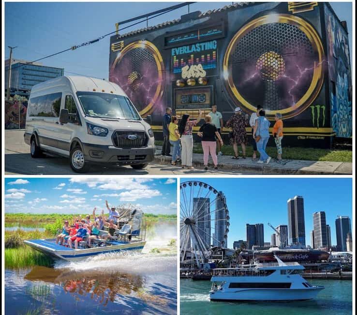Miami: Triple combo Everglades, City & Cruise tour (2 days) - The First Day: Urban Charm and Cultural Insights