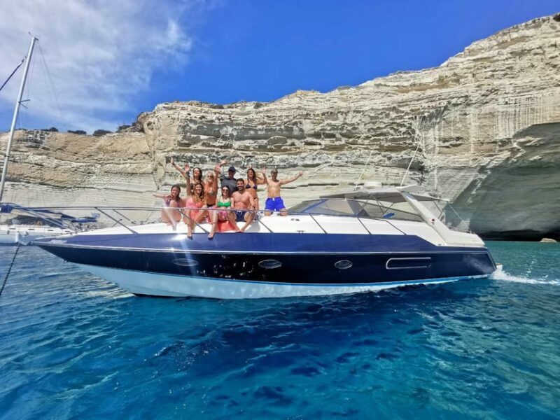 Milos : Kleftiko Half Day Semi Private Power Yacht Cruise - Water Activities and Onboard Comforts