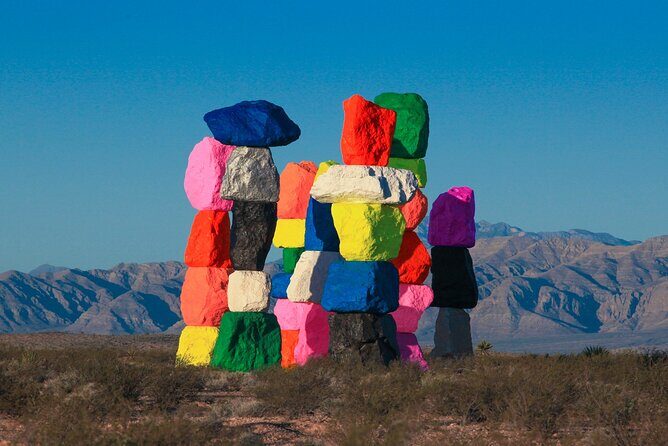Mojave Desert, Red Rock Sign, Seven Magic Mts - The Bottom Line