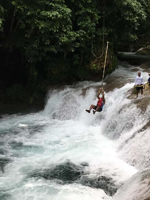 Montego Bay: Blue Hole, Dunn's River Falls, and Zipline Tour - Key Points