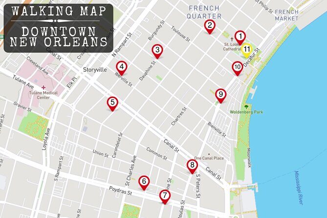 Murder Mystery Detective Experience in New Orleans LA - The Route and Points of Interest