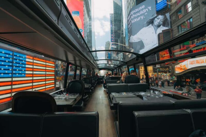 NYC Bustronome Gourmet Sightseeing Lunch tour Panoramic Bus - Key Points