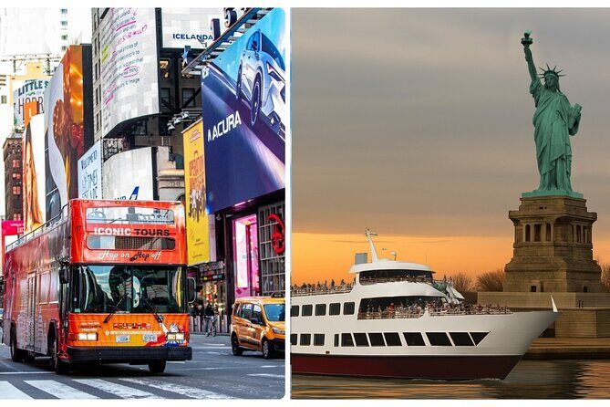 NYC Night Bus Sightseeing Tour with Free Statue of Liberty Cruise - Discovering NYC from Land and Water