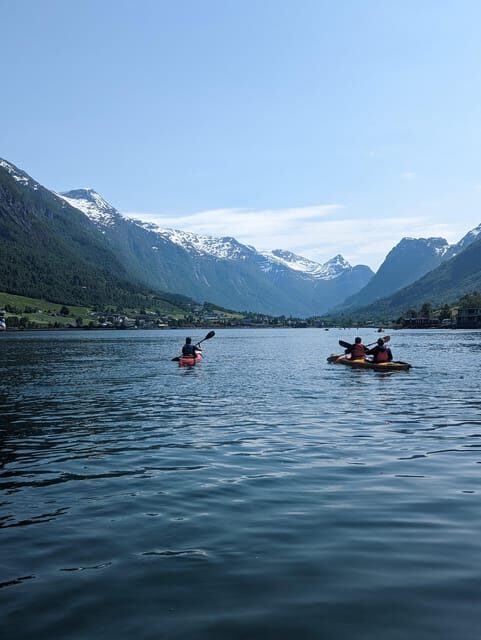 Olden: Guided beginner friendly fjord kayaking.Local company - Key Points