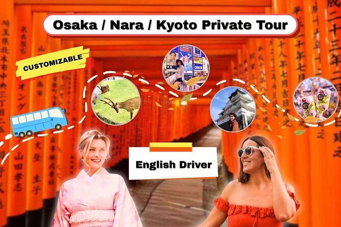 Osaka Kyoto Nara Private Transport with English Driver - Key Points